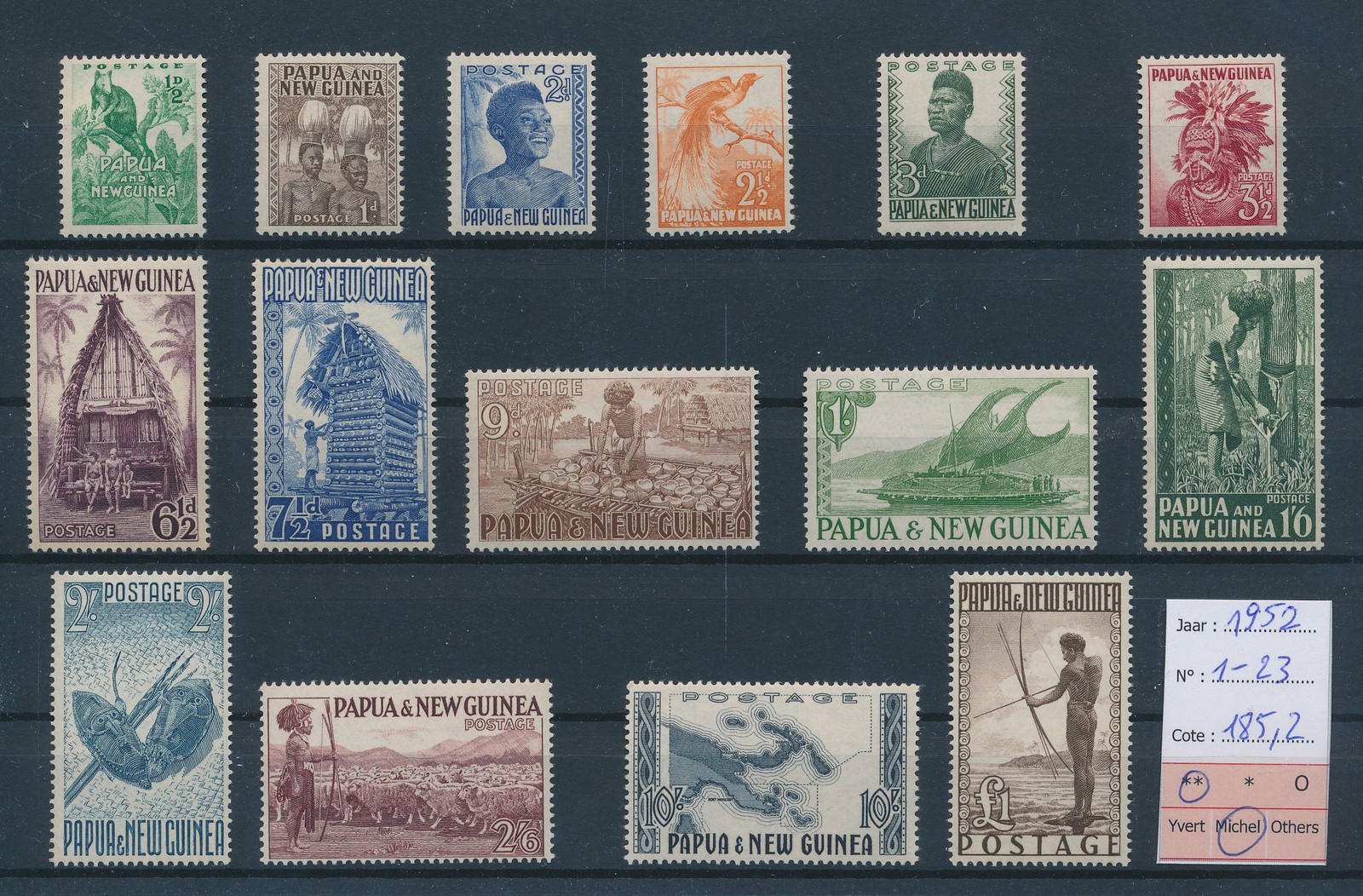 LS71685 Papua New Guinea 1952 agriculture native people lot MNH cv 185 ...