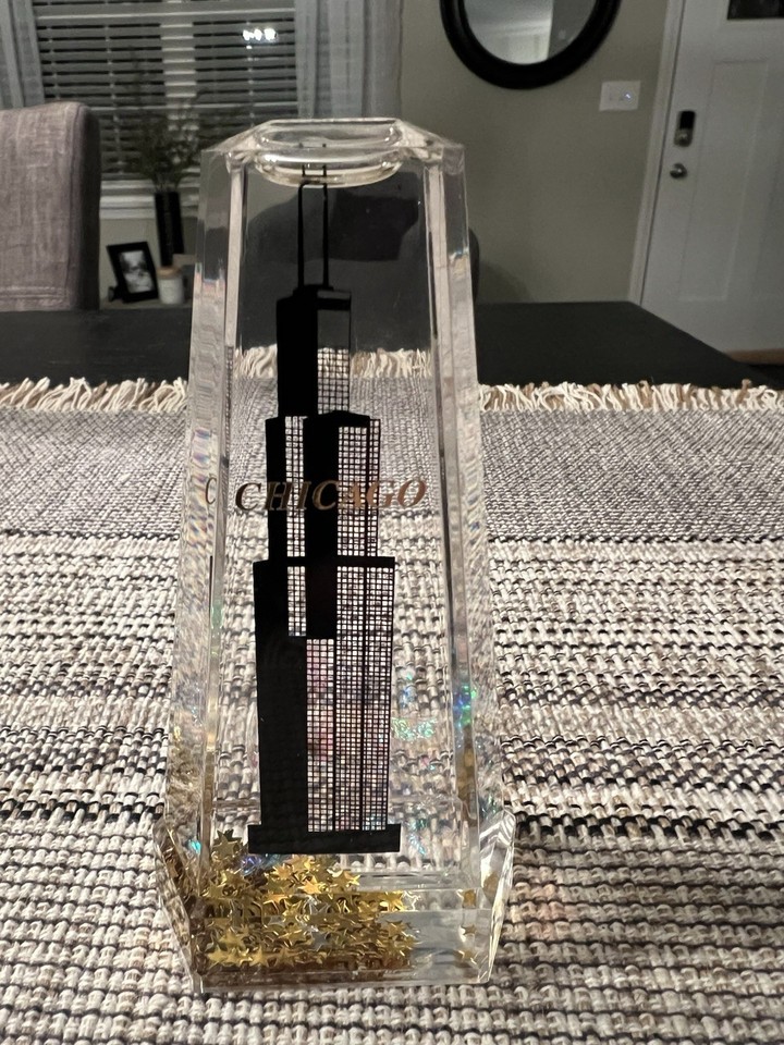 Chicago Willis Tower Souvenir Paperweight Gold Star Confetti Illinois ...