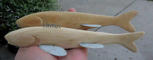 2 VINTAGE RARE BOB HARRISON MORA, MN FINNED LEADED & UNPAINTED 8 3/4 ...