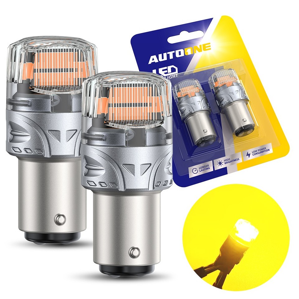 2x 1157 Golden Yellow LED Turn Signal Indicator Light Bulb CANBUS ...