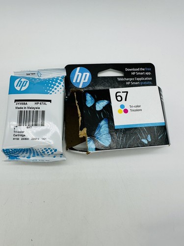New Genuine HP 67 Color Ink Cartridge DeskJet 1250 2700 Expired Feb ...