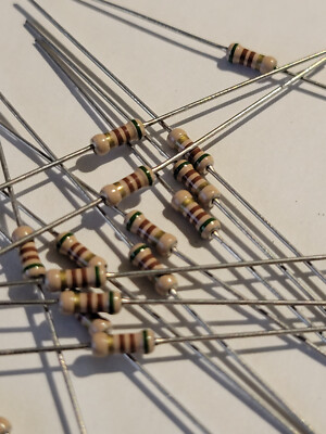 510 Ohm Resistors, 1/4 W, 5% (Pack of 25) Bands are Green-Brown-Brown ...