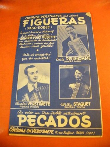 Partition Figueras Sins Emile Prud'homme Charles Verstraete Willy ...