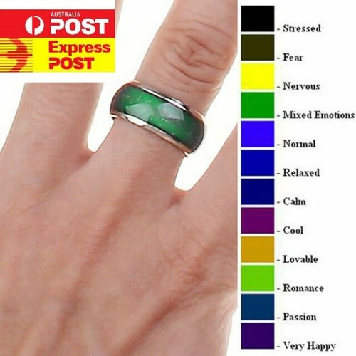 Mood Ring Temperature Emotion Feeling Colour Changing Band Rings | eBay ...