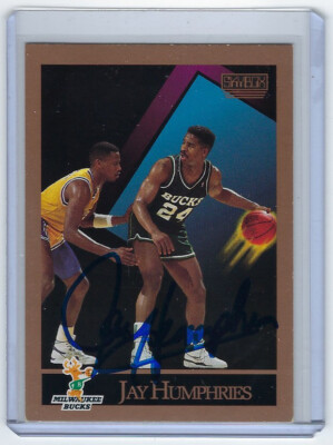 1990 BUCKS Jay Humphries signed card Skybox #158 AUTO Autographed ...