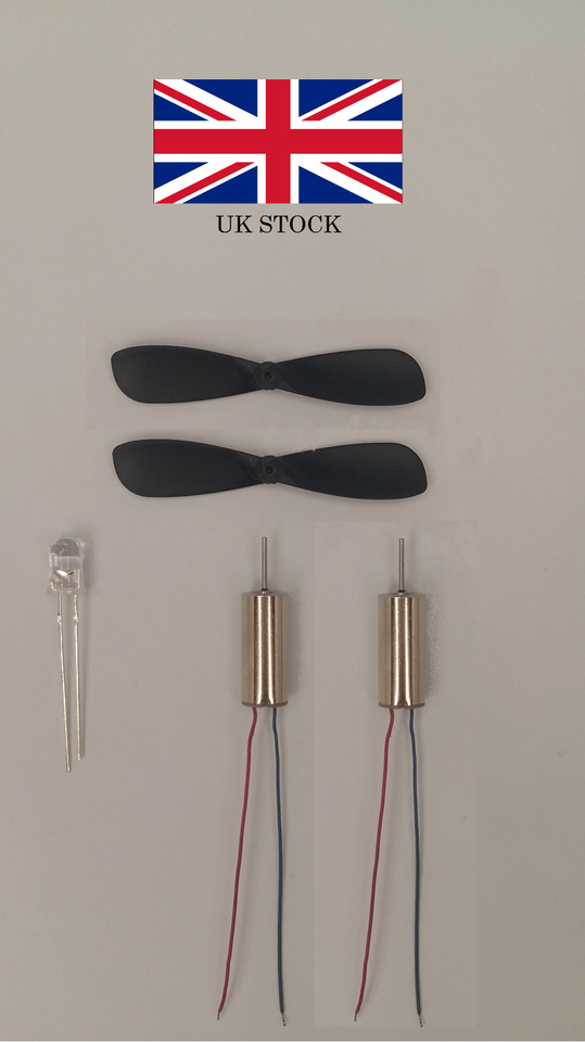 2pcs of 3.7V DC 48000RPM coreless motor with propeller for RC plane ...