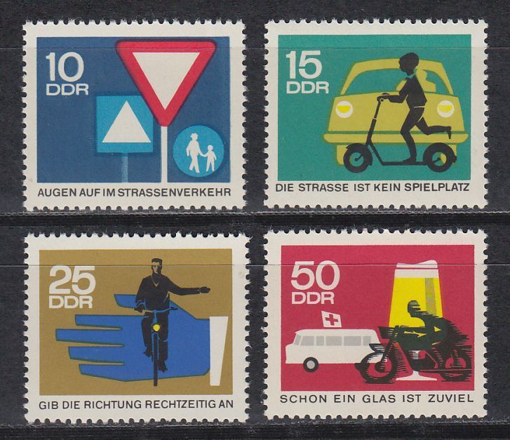 DDR East Germany 1966 ** Mi.1169/72 Straßenverkehr Road Traffic ...