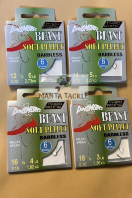 NEW Dinsmores Carp Match Soft Pellet Hair Rigs Hooks to Nylon 12 14 16 ...