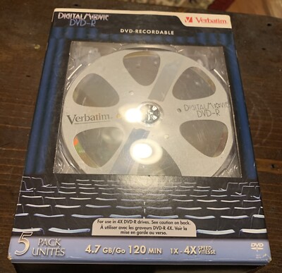 Verbatim DVD+R Recordable Digital Movie BRAND NEW 5 Pack | eBay
