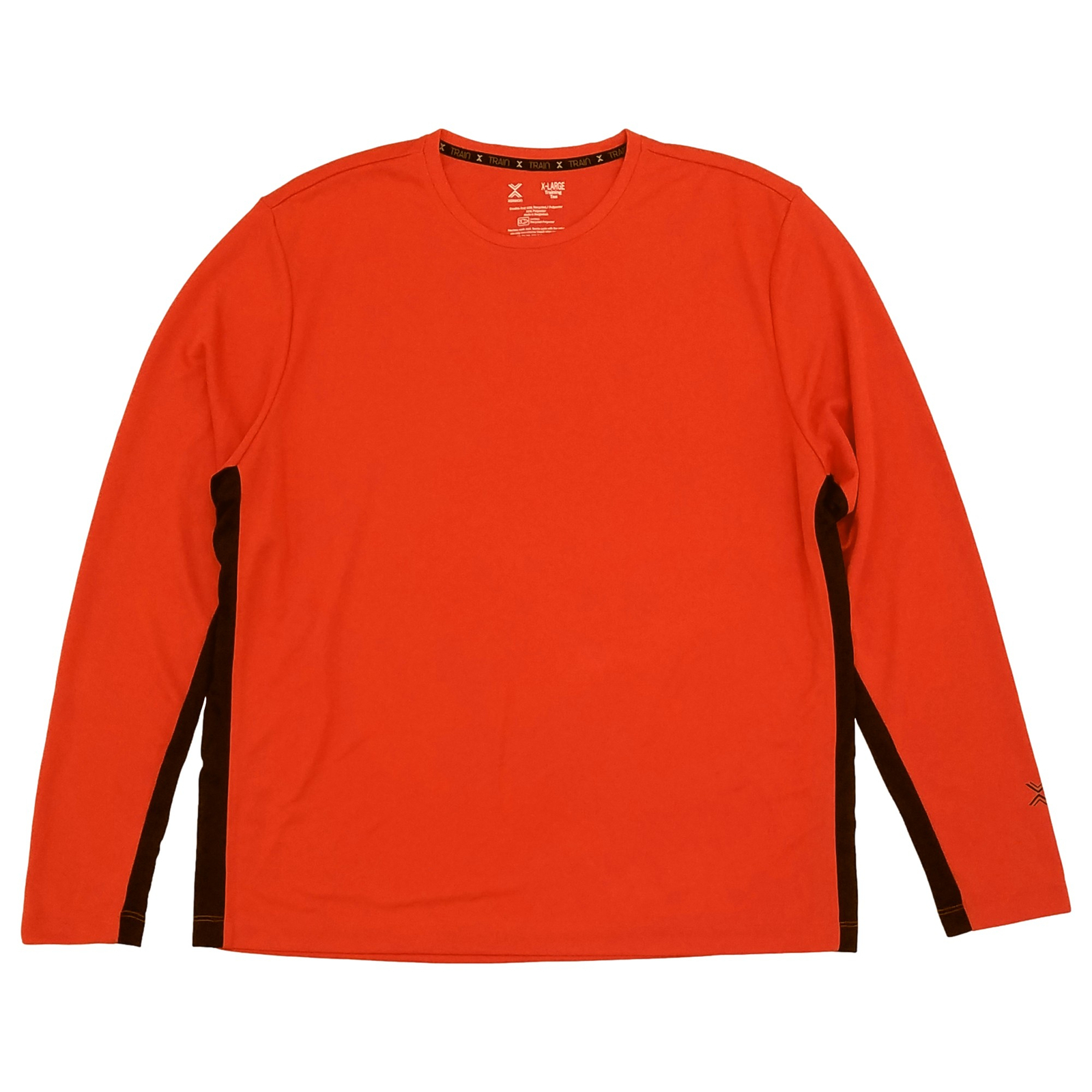 Xersion Mens Vibrant Coral Long Sleeve Double Knit Training Tee T-Shirt ...