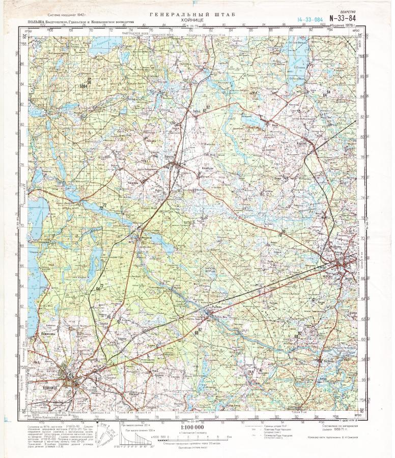 Russian Soviet Military Topographic Maps - CHOJNICE (Poland) 1:100 000 ...