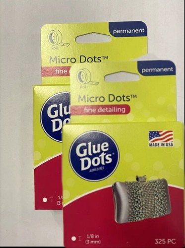 Glue Dots 2 Pack Clear Dot Roll-Micro .125" 325/Pkg Permanent | eBay