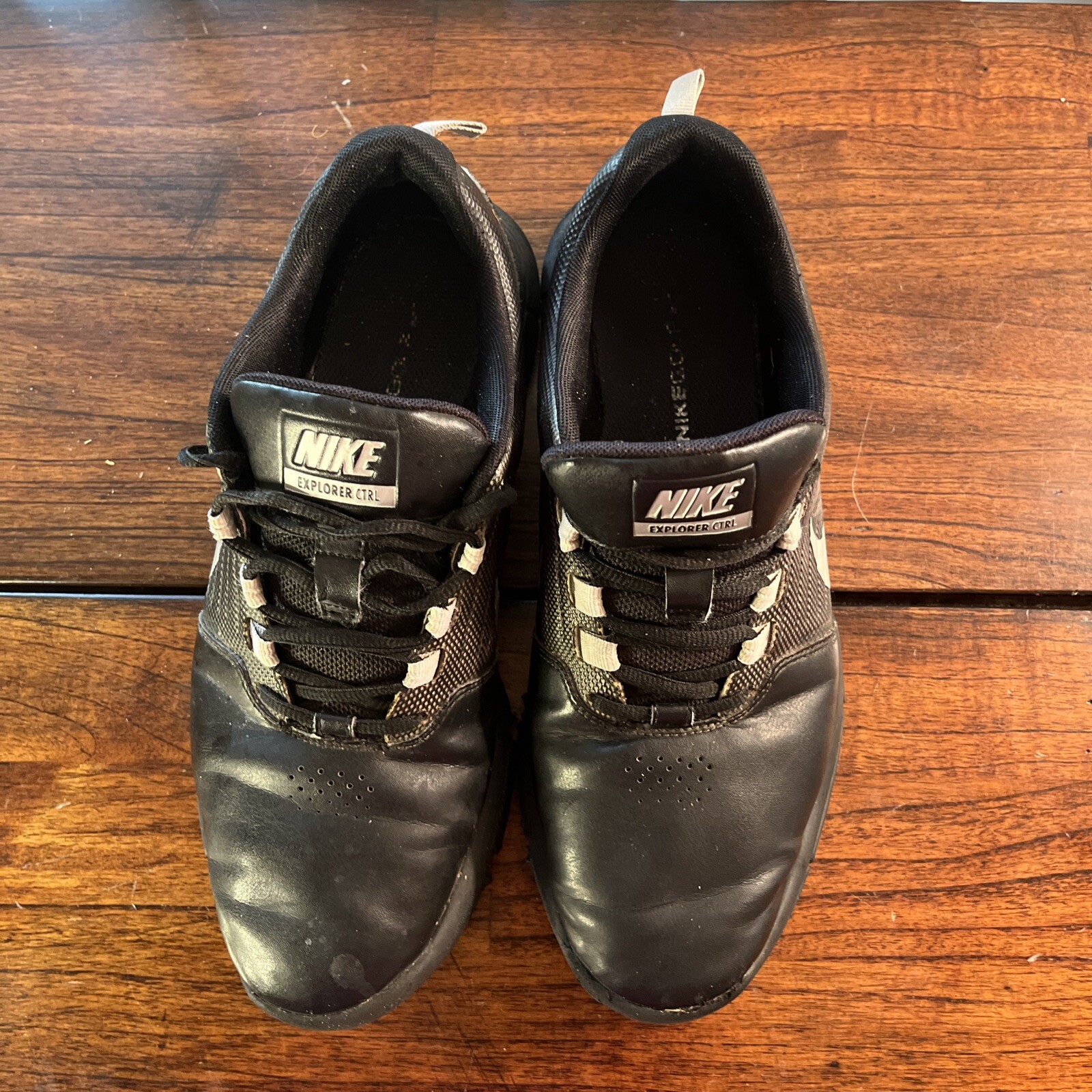 Nike Explorer CTRL Black Leather Golf Shoes Spikeless 704694-001 Mens ...