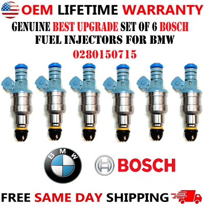 BOSCH OEM Best Upgrade 6 pieces Fuel Injectors for 1988-1991 BMW 325ix ...