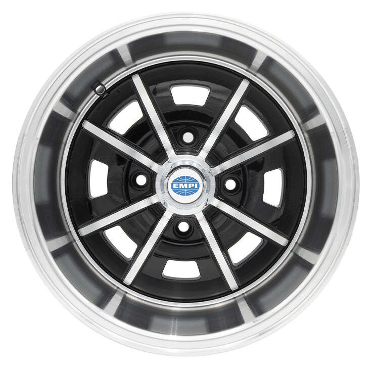 15" X 8" Vw Bug 4 Lug Black Empi Sprint Star Wheel Includes Cap-Valve ...