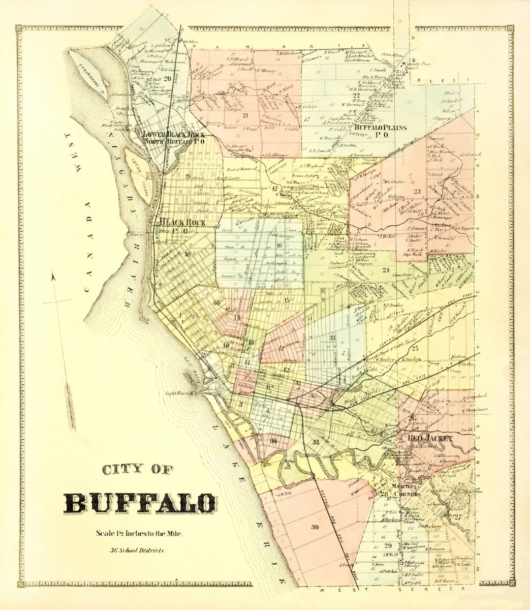 Mapa De La Ciudad De Buffalo Y Nueva York