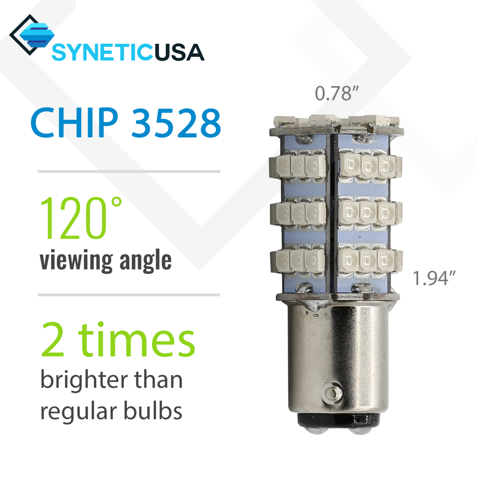 2x 1157 Dual Filament 57-SMD Red Brake Tail Stop LED Lamp Light Bulbs ...