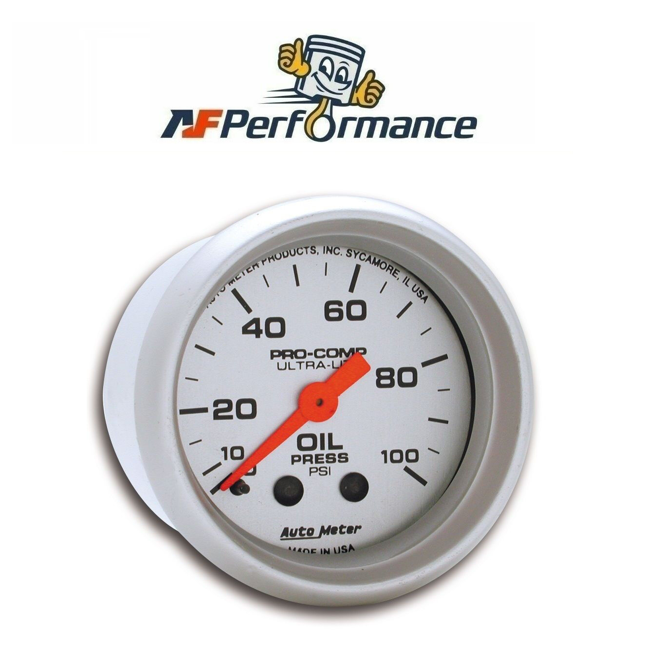 AutoMeter 2-1/16" Ultra-Lite Analog Oil Pressure Gauge 0-100 PSI # 4321 ...