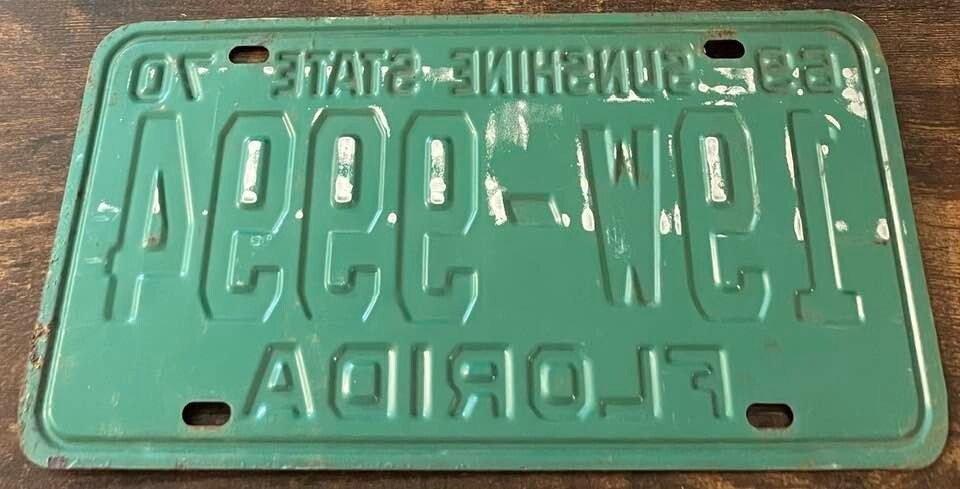 1969 1970 Florida License Plate 19W-9994 Brevard County Melbourne Cocoa ...
