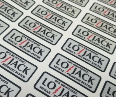PAIR reflective Lojack Lo-jack decal RV Boat Motorcycle Equipment Truck ...