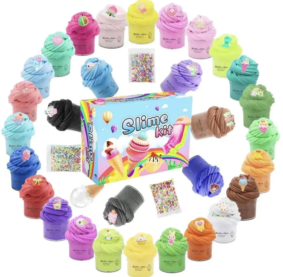 Slime set 30 POTS Fluffy BUTTER CLAY Kit DIY Stress Relief SCENTED Toys ...