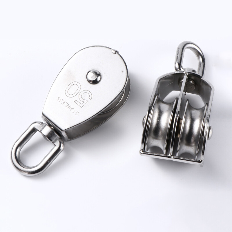 Single / Double Revolving Pulley Rope Sheave Rope Pully Wheel Size 15mm ...