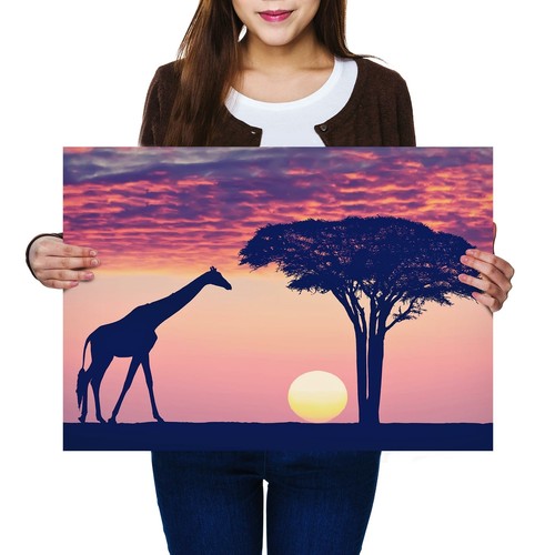 A2 - African Safari Sunset Giraffe Poster 59.4X42cm280gsm #14271 | eBay