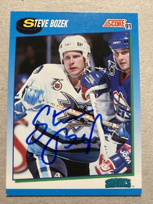 1991-92 Score #556 Steve Bozek AUTOGRAPHED Card - San Jose Sharks | eBay