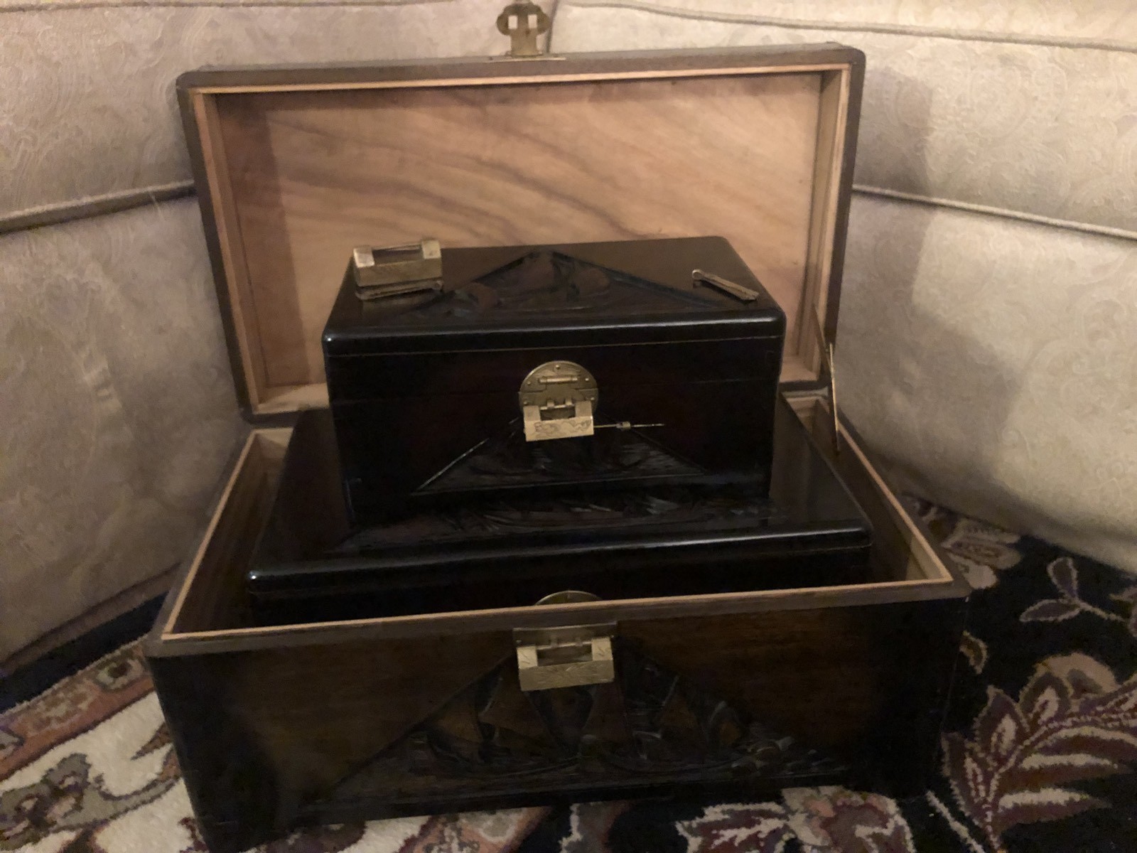 Unique Hand Crafted Stackable Storage Chests~Locks/Keys~Beautiful ...