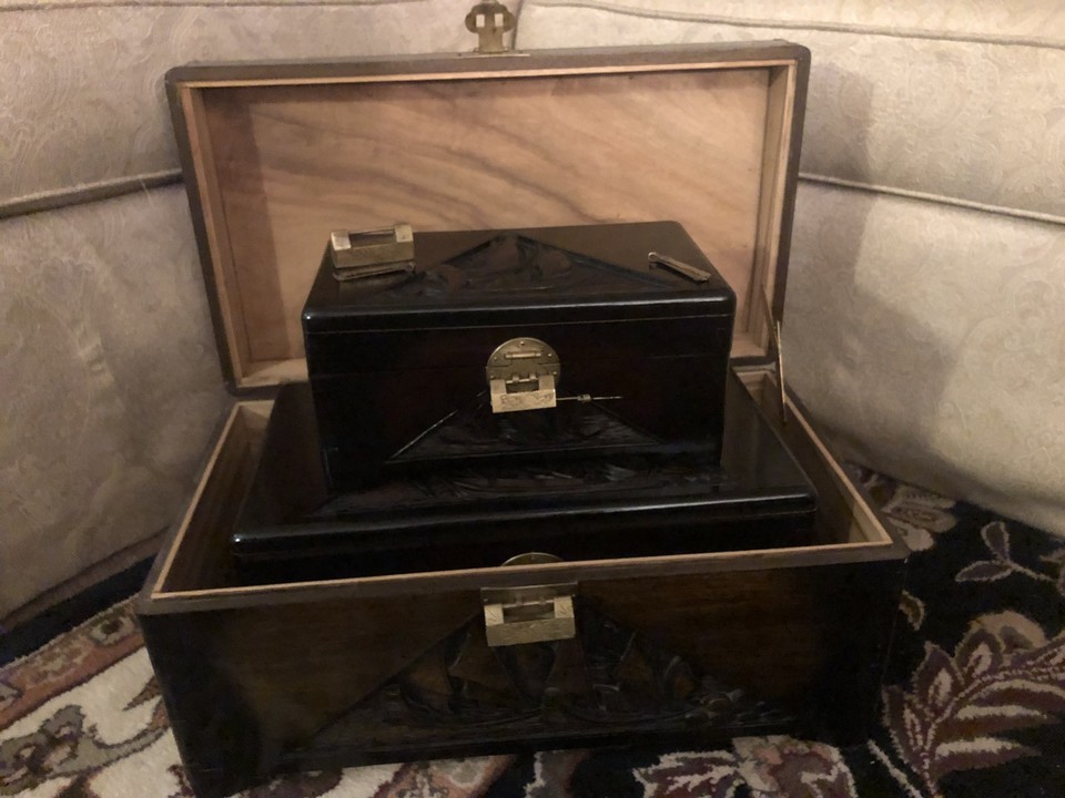 Unique Hand Crafted Stackable Storage Chests~Locks/Keys~Beautiful ...