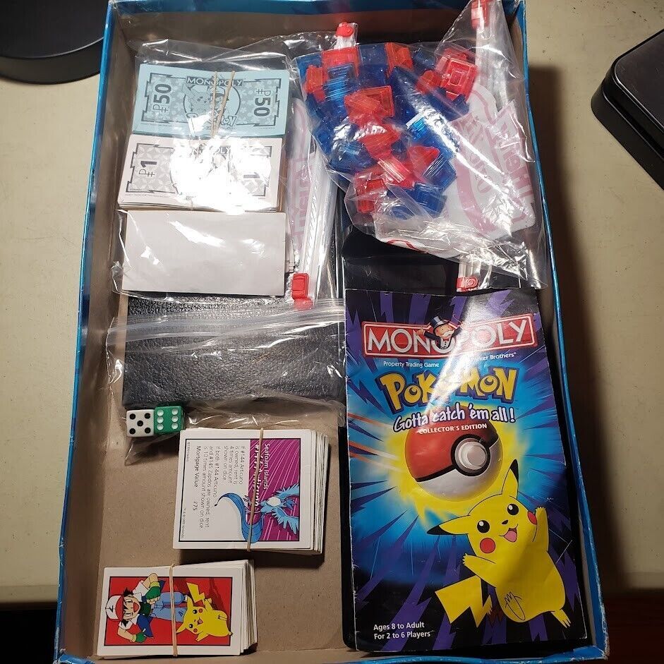 Vintage 1999 Pokemon Monopoly Collectors Edition Board Game - No Mover ...