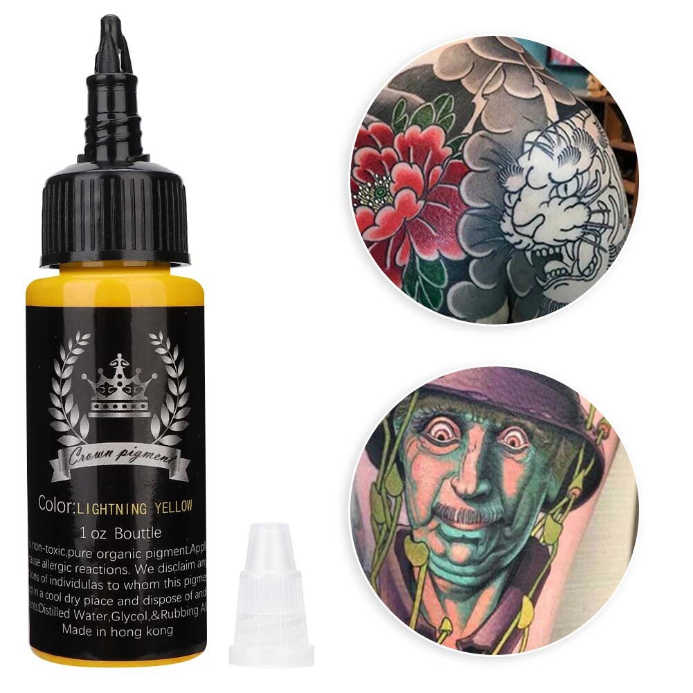 (Yellow)Plant Extract Semi Permanent Tattoo Pigment Ink Long Lasting ...