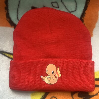 Red baby charmander beanie hat one size Pokémon starter one size | eBay UK