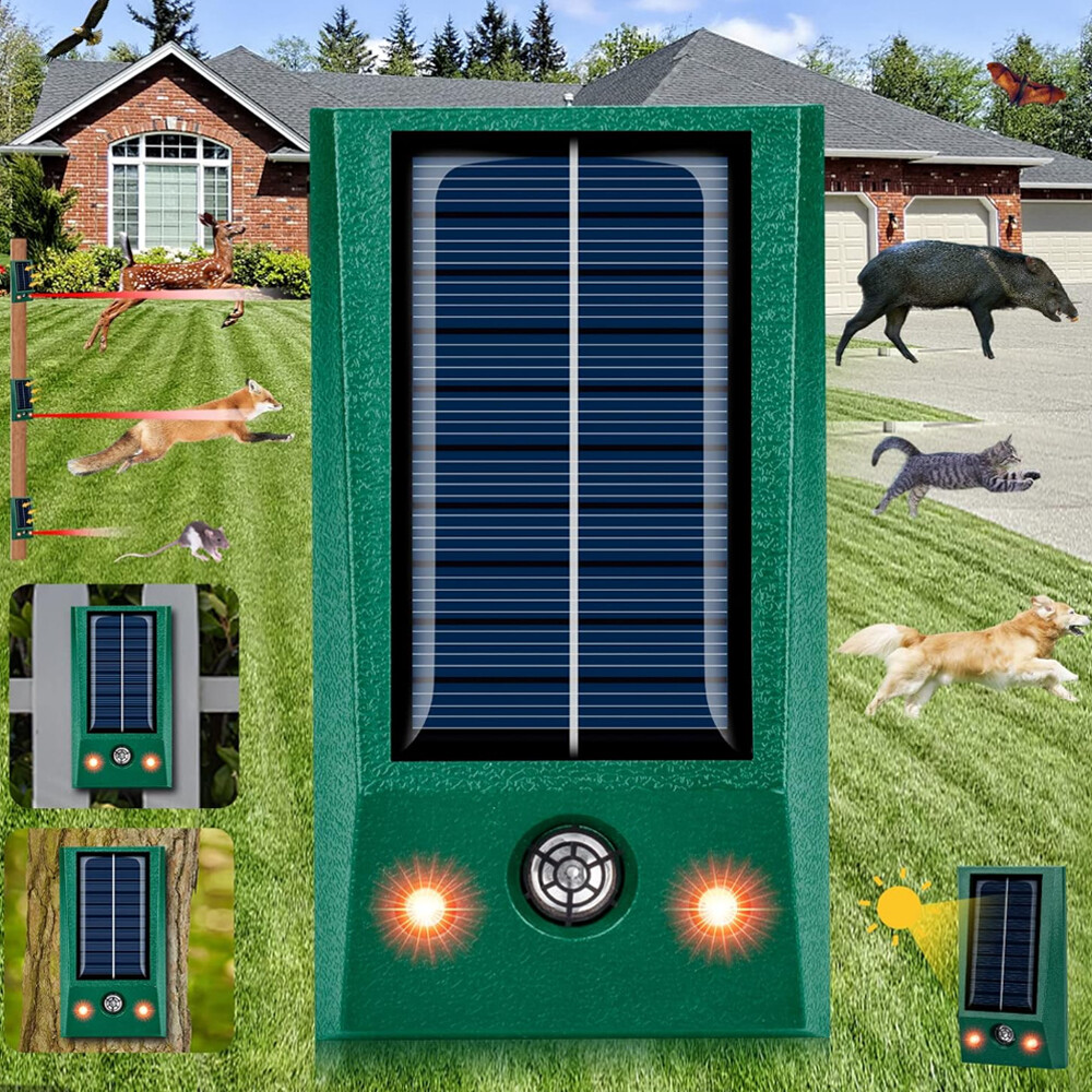 Solar Ultrasonic Animal / Pets Repeller Motion Sensor Bird Rat Possum ...