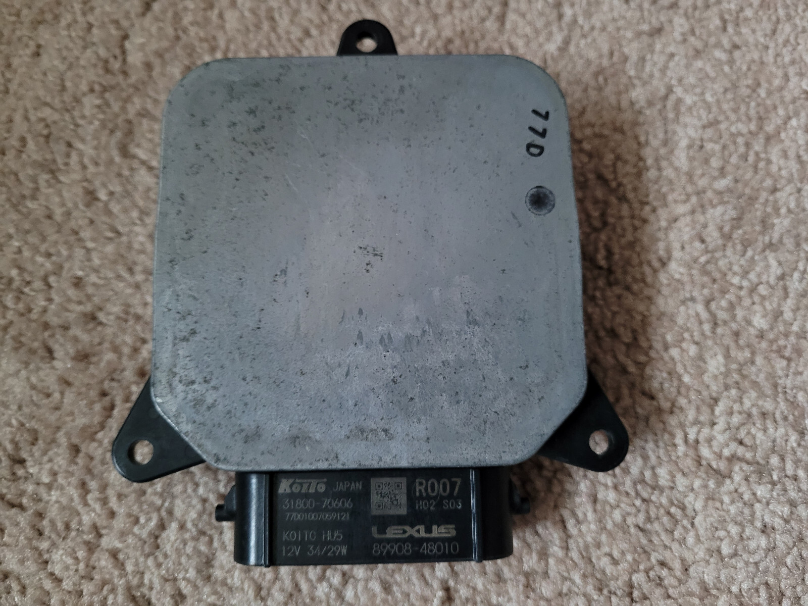 2016-2019 LEXUS RX350 RIGHT (PASSENGER) SIDE HEADLIGHT BALLAST, 89908 ...