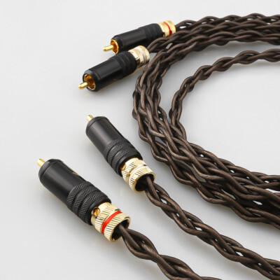 Pair RCA Cable OFC Copper HiFi Audio RCA Wire with RCA Plugs Cord ...