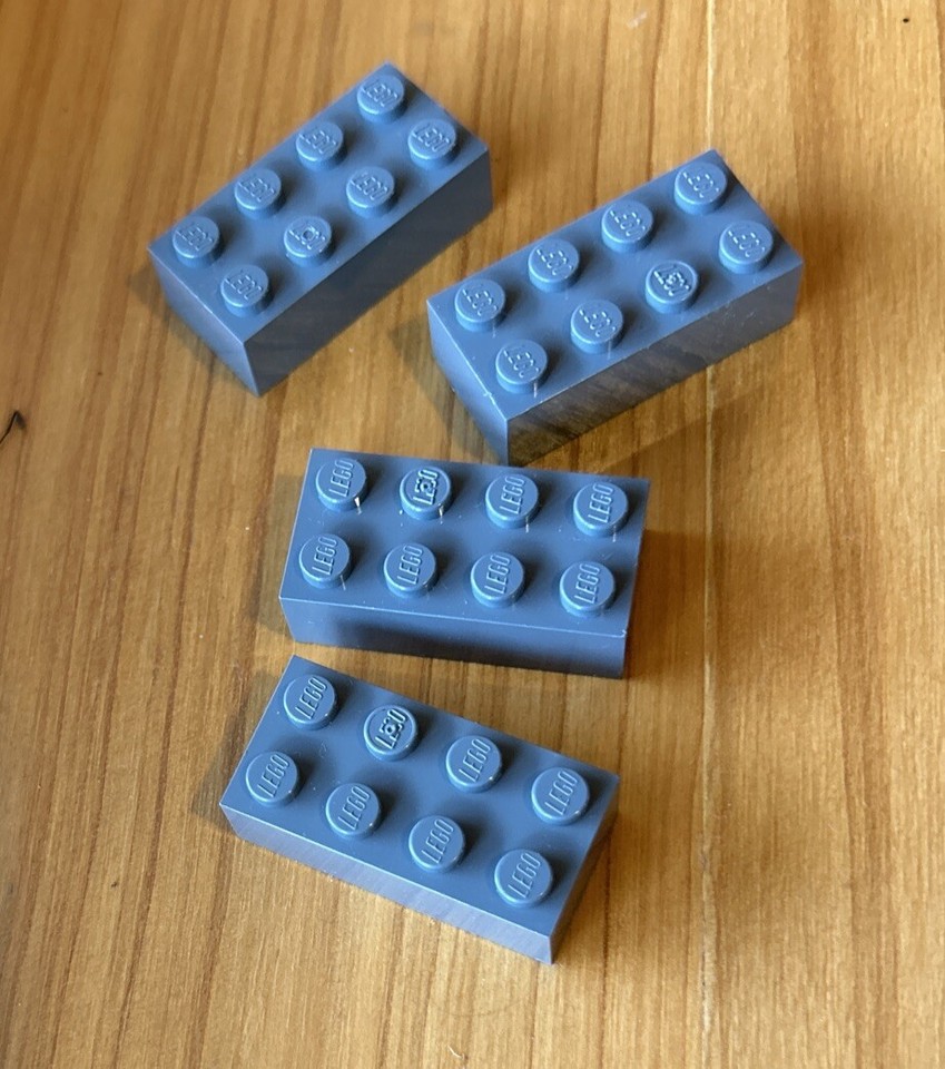 Lego 4 Dark Gray 3001 Bricks 2 x 4 Stud Blocks Pieces 2x4 Brick ...
