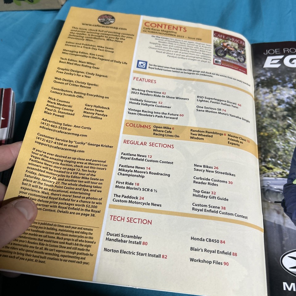 Cafe Racer Magazine classic custom bikes Oct/nov 23 issue 89 | eBay UK