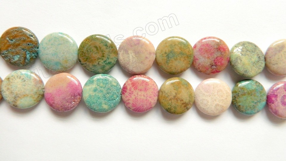 Semi Precious Stone, Gemstone 8mm, 10mm, 12mm, 14mm Puff Coin Beads | eBay