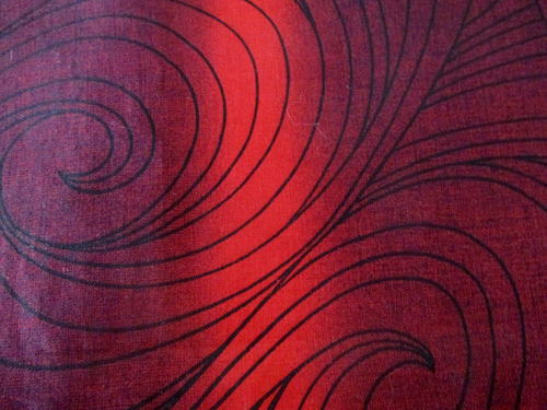 2-1/4 YDS VINTAGE JINNY BEYER RED MAROON GEOMETRIC 100% COTTON OOP | eBay