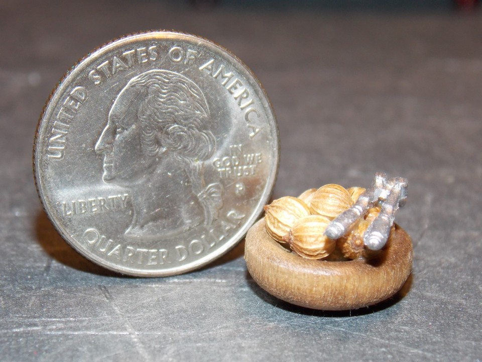 Dollhouse Miniature Food Nut Bowl & Nut Cracker 1:12 scale Z057 Dollys ...