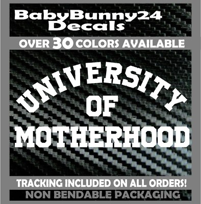 University of Motherhood Mom Van Minivan mama Vinyl Decal Sticker Car ...