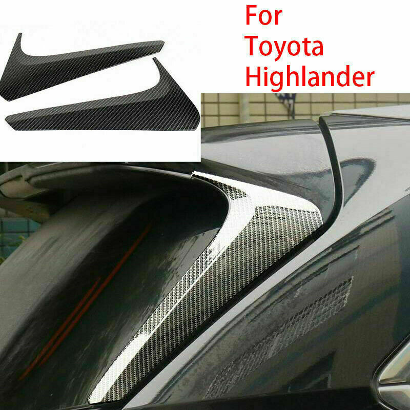 For Toyota Highlander 2014-2019 Carbon Fiber Rear Window Side Spoiler ...