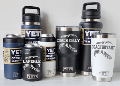 YETI - Personalized BASEBALL, Laser Engraved Tumblers, Can Colsters ...