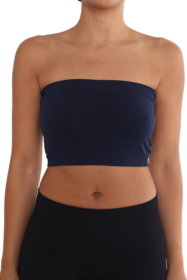 Seamless Tube Top Layering Bandeau Stretchable Spandex Bra REG and PLUS ...
