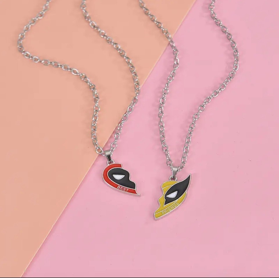 Deadpool & Wolverine Best Friends Friendship Necklace Marvel Superhero ...