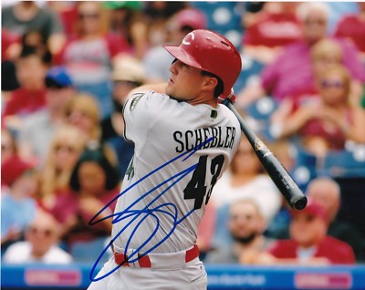 SCOTT SCHEBLER CINCINNATI REDS ACTION SIGNED 8x10 | eBay