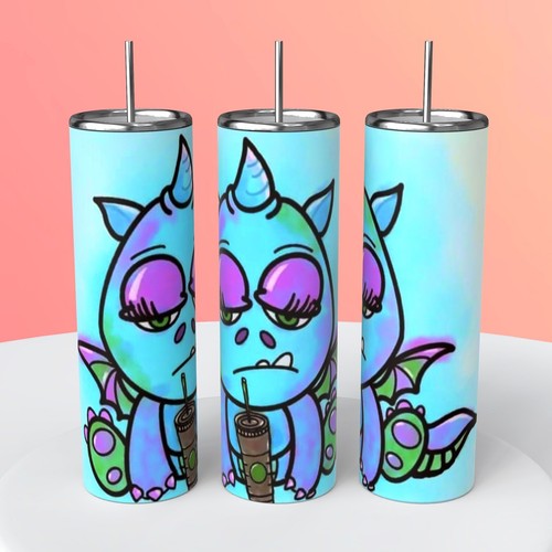 Graphic Skinny Tumbler-It's a Monday Dragon - 20oz Sublimate Cup With ...