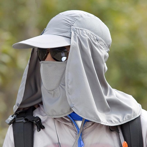 Unisex Fishing Cap Neck Flap Sun 60° Hiking Cap | eBay