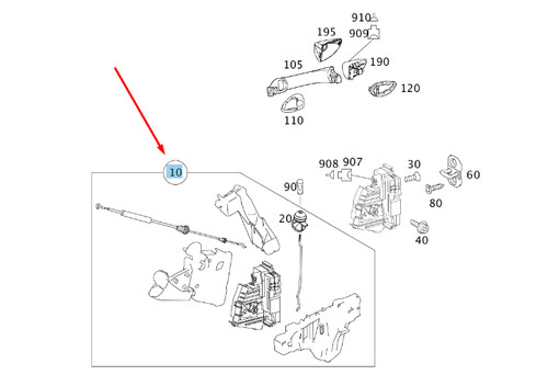 NEW MERCEDES-BENZ B W245 FRONT RIGHT DOOR LOCK LHD A1697204435 169-720 ...